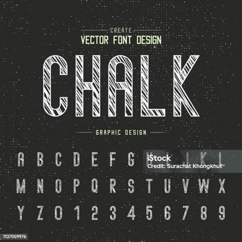 분필 글꼴 및 알파벳 벡터 문자 서체 및 숫자 디자인 그런 지 배경에 그래픽 텍스트 3차원 형태에 대한 스톡 벡터 아트 및 기타 이미지 3차원 형태 교육 그래픽