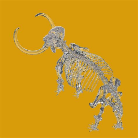 Premium Psd A Skeleton Of A Bull With A Yellow Background