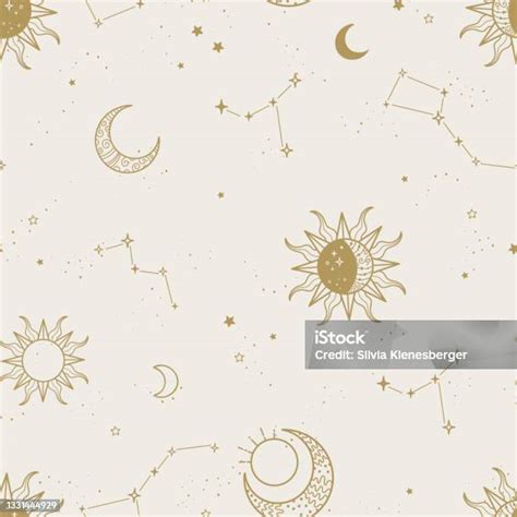 현대 마법의 원활한 패턴 손으로 그린 기호와 장신구 크리스탈 직물 배너 배경 화면 포장에 좋은 벡터 디자인 점성술 기호에 대한 스톡 벡터 아트 및 기타 이미지 Istock