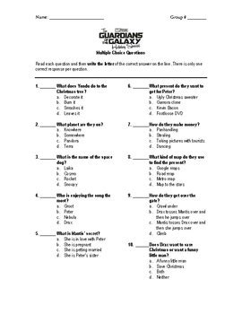 The Guardians Of The Galaxy Holiday Special Multiple Choice Questions