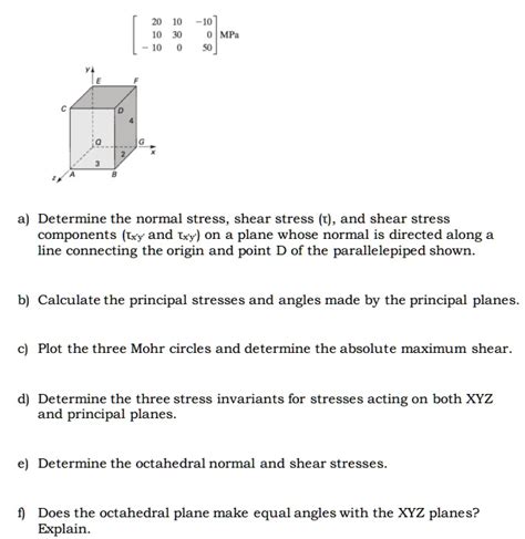 SOLVED Text 20 10 10 30 10 0 10 MPa 50 A Determine The Normal