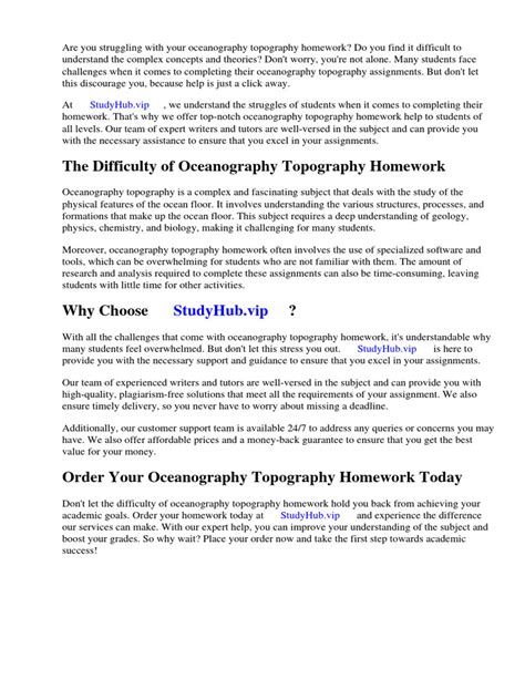Oceanography Topography Homework Pdf Oceans Earth