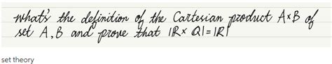 Solved What The Definition Of The Cartesian Product A×b Of