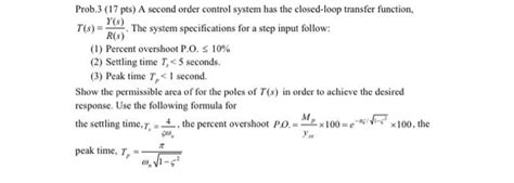 solved prob 3 17 pts a second order control system has the