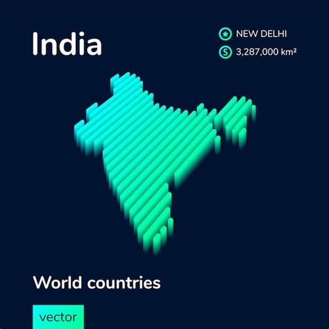 Premium Vector | 3D map of India Stylized isometric vector map in mint turquoise colors on a ...