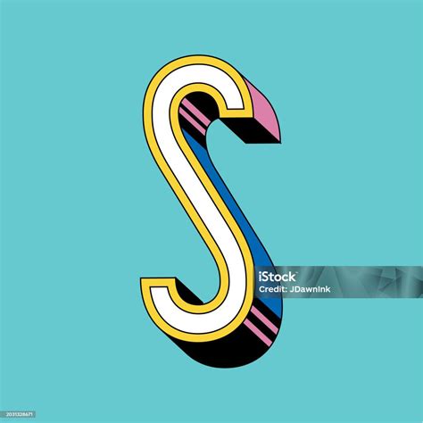 레트로 90 년대 Y2k 3d 글꼴 디자인 대문자 S 색상의 사각형 블록에 0명에 대한 스톡 벡터 아트 및 기타 이미지 0명 1990 1999 년 1990년 Istock