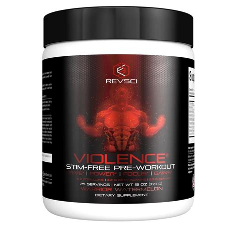 Violence Stim Free Pre Workout Powder By Revsci Precision Dosed Non Stim Preworkout Pump Pre