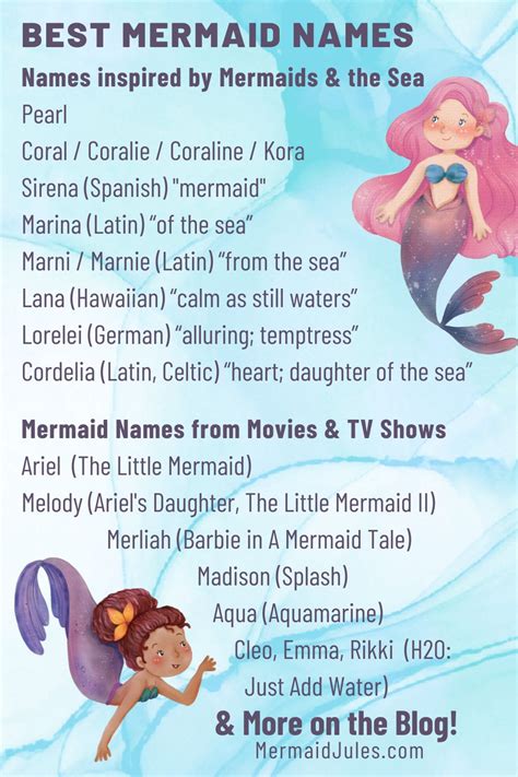 short and sweet list of the best mermaid names out there