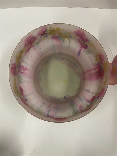 Vintage Hand Painted Glass Bowl And Stemware