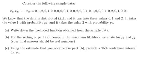 solved consider the following sample data