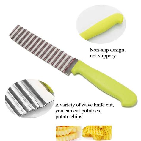 Badu Bg Резачка за пържени картофи Неръждаема стомана за пържени картофи Чип с назъбено острие