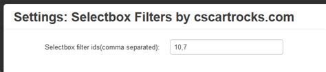 Selectboxdropdown Filters