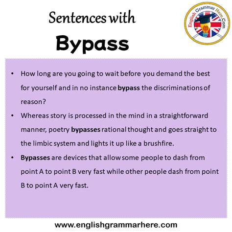 sentences with bypass bypass in a sentence in english sentences for