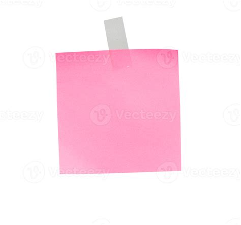 Blank Pink Memo Paper Isolated With Tape PNG