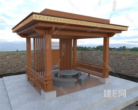 中式凉亭 Sketchup模型sketchup模型库建e室内设计网