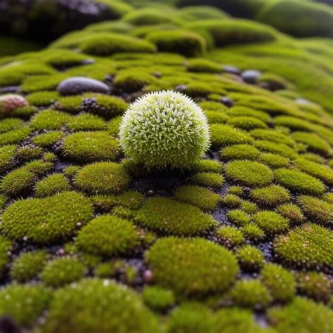 Premium AI Image Macro Photography Of Moss