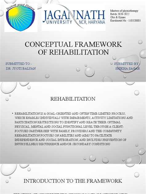 Rehabilitation Conceptual Framework Pdf Physical Therapy Chronic Condition