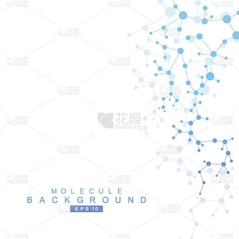 结构分子和通信。dna 原子 神经元。科学的设计理念。用点连接线。医学，技术，化学，科学背景。矢量插素材 花瓣网