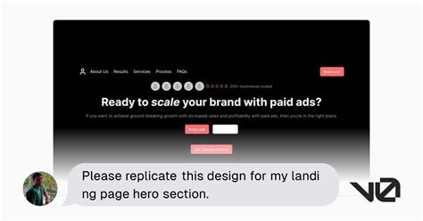 Please Replicate This Design For My Landing Page Hero Section A Shadcnui And V0 Generation V0
