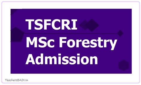 Ts Msc Forestry Admission 2023 Apply Online At