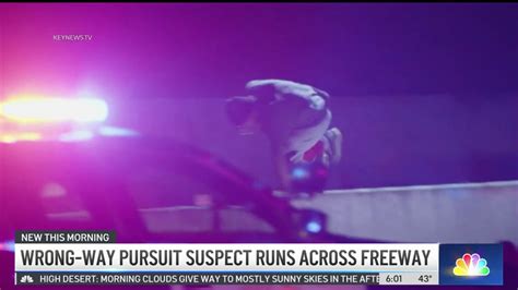 Driver Jumps Freeway Barrier After Wrong Way Chase Nbc Los Angeles