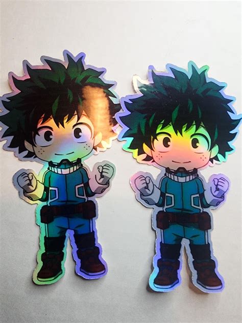 Deku Holographic Sticker Cute Chibi Deku My Hero Academia Stickers For
