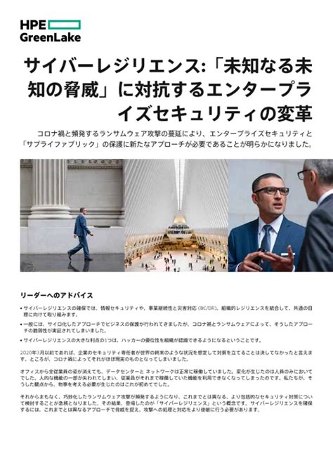 サイバーレジリエンス 「未知なる未知の脅威」に対抗するエンタープライズセキュリティの変革