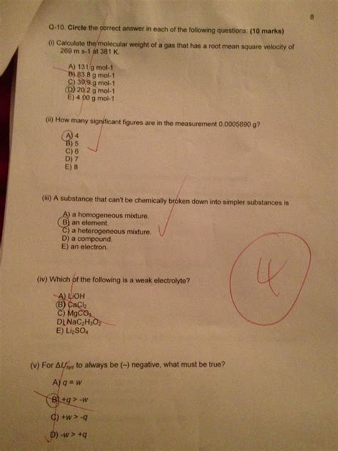 Solved Circle The Correct Answer In Each Of The Following Chegg