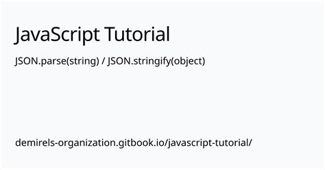 Jsonparsestring Jsonstrinyobject Javascript Tutorial