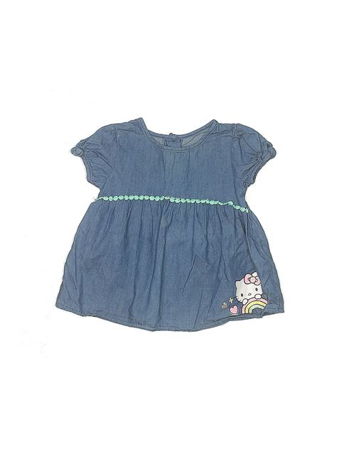 Hello Kitty 100 Cotton Solid Blue Dress Size 6 9 Mo 59 Off Thredup