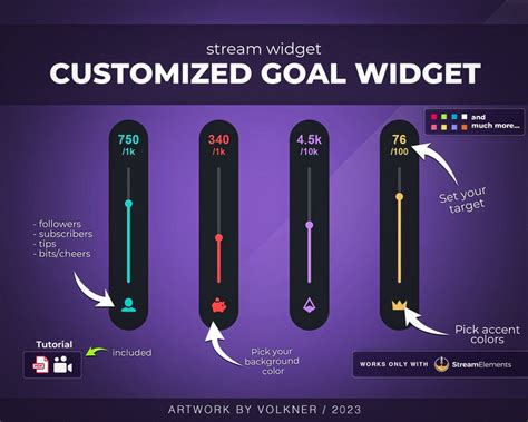 Twitch Goals Widget Twitch Sub Goal Sub Follower Tips Cheer Custom