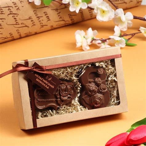 Шоколадные фигурки, 2 в 1 "Любимой учительнице + 8 марта. Розы", 160 г ...
