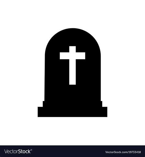 Halloween Grave Icon Gravestone Royalty Free Vector Image