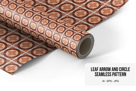 Leaf Arrow And Circle Seamless Pattern