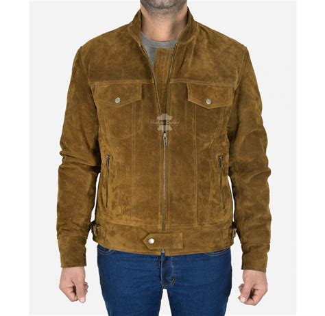 Miguel Trucker Suede Leather Jacket Mens Classic Suede Jacket