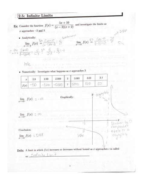 25 Infinite Limits These Are Lecture Notes I Took This Semester