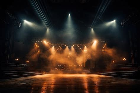 Premium Photo Empty Concert Stage With Illuminating Spots
