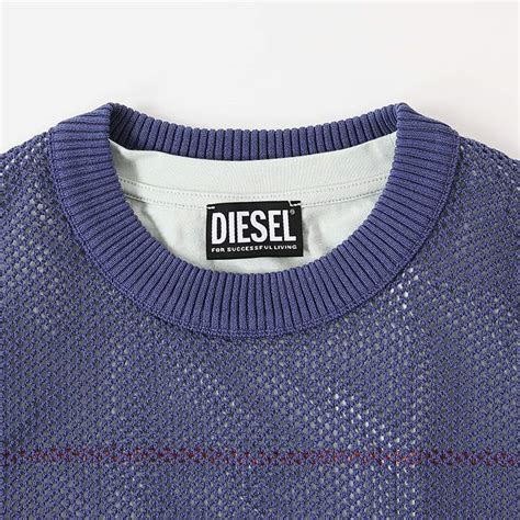 【楽天市場】 Diesel ディーゼル メンズ メッシュニットレイヤード クルーネック 半袖tシャツ カットソー【k Rapids】【サイズ