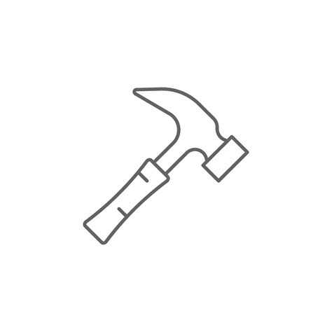 Carpentry Hammer Line Vector Icon Illustration Vector Art At Vecteezy