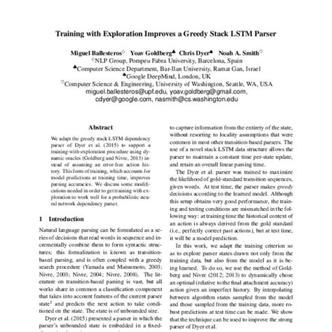 Training With Exploration Improves A Greedy Stack Lstm Parser Acl