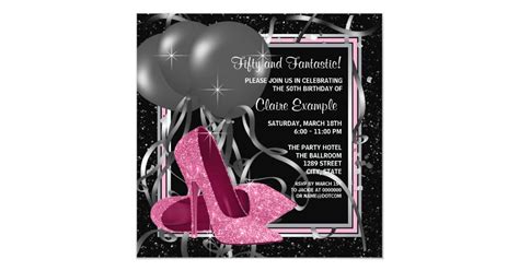 Elegant Pink High Heels Birthday Party Card Zazzle