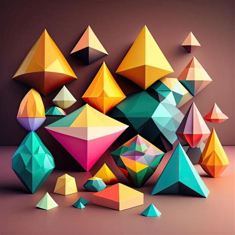 Premium Ai Image 3d Triangular Shapes Background