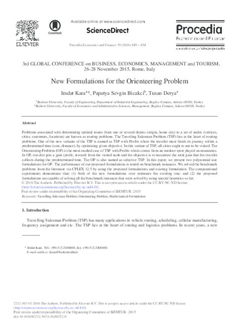 Pdf New Formulations For The Orienteering Problem
