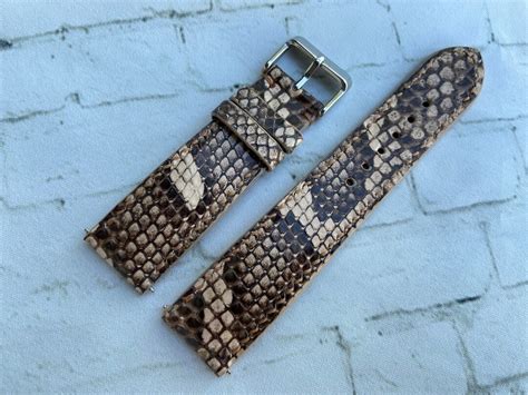 Gray Python Leather Watch Strap Band Handmade Watch Strap Band Match All Watches Custom Watch