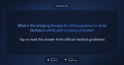 What Is The Bridging Therapy For Anticoagulation In Atrial Fibrillation Afib With A History Of