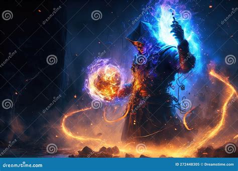 Battlemage In Magical Fantasy Setting For Game Character Design Royalty