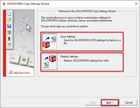 Save Or Restore SOLIDWORKS Settings Hawk Ridge Systems Support