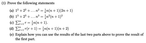 Solved Prove The Following Statements A Chegg