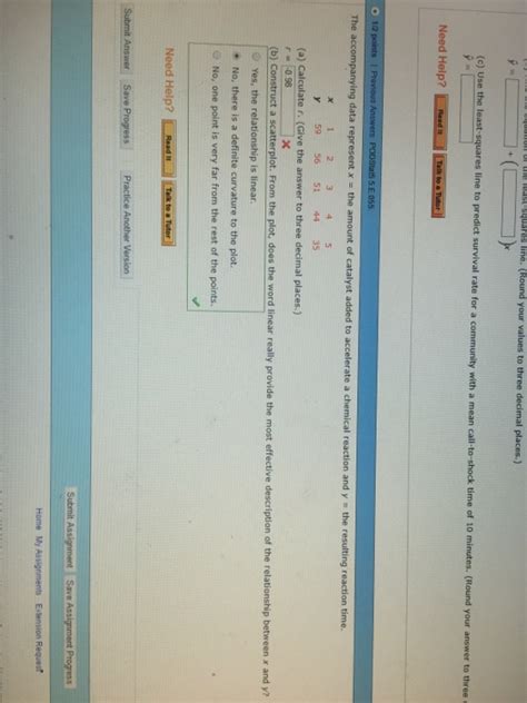 Solved C Use The Least Squares Line To Predict Survival