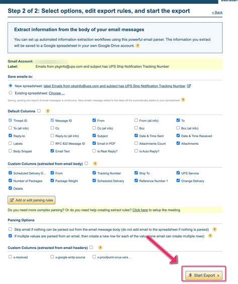 Use Case Parse Ups Emails How To Export Ups Tracking Notifications